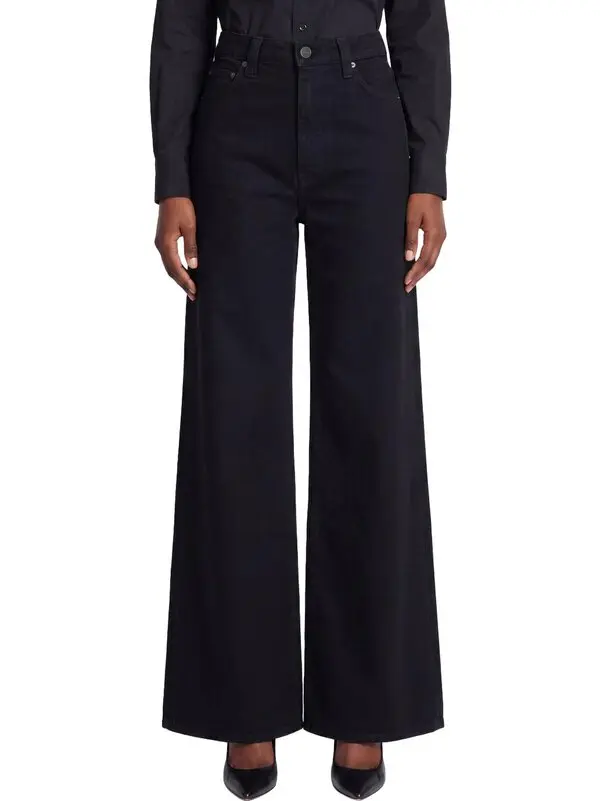 Khaite Dane High-waisted Wide-leg Jeans - Black