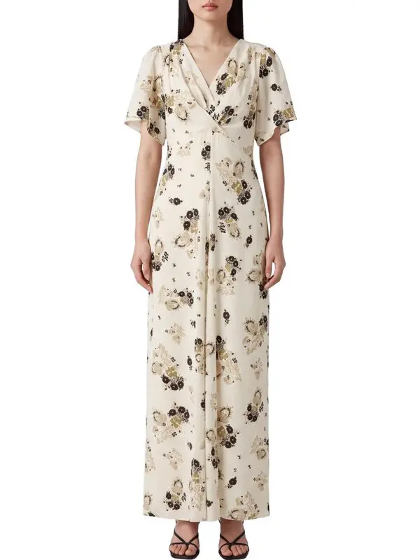 Isabel Marant Étoile Falja Floral Print Silk Long Dress - Beige