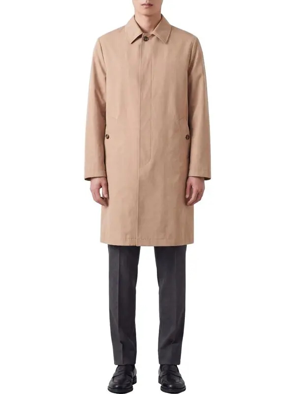 Canali Single-breasted Cotton-blend Trench Coat - Sand