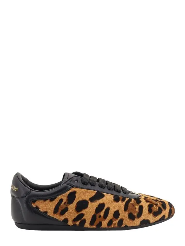 Dolce & Gabbana Animal Print Pony Hair Low-top Sneakers - Natural