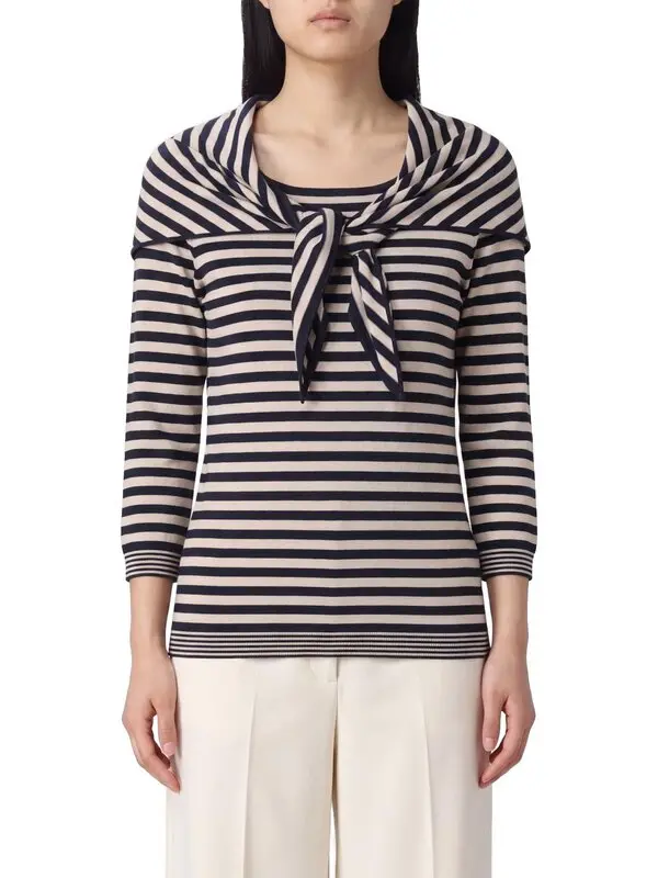 Max Mara Knotted Shawl Sweater - Grey