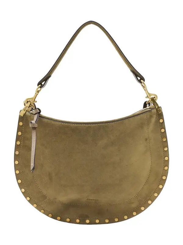 Isabel Marant Étoile Suede Shoulder Bag With Studs And Embroidery - Grey