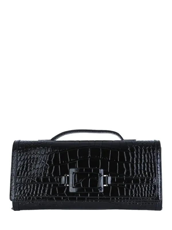 ROGER VIVIER Croc Effect Clutch - Black