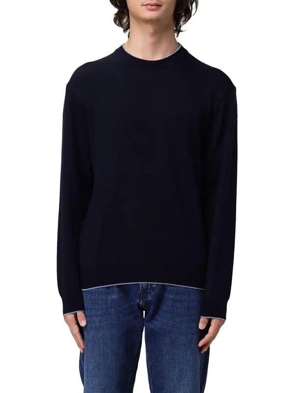 Paul & Shark Virgin Wool And Lyocell Crewneck Jumper - Blue