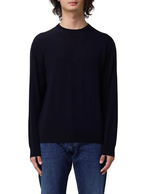 Paul & Shark Pure Merino Wool Crewneck Jumper With Ribbed Trims - Blue