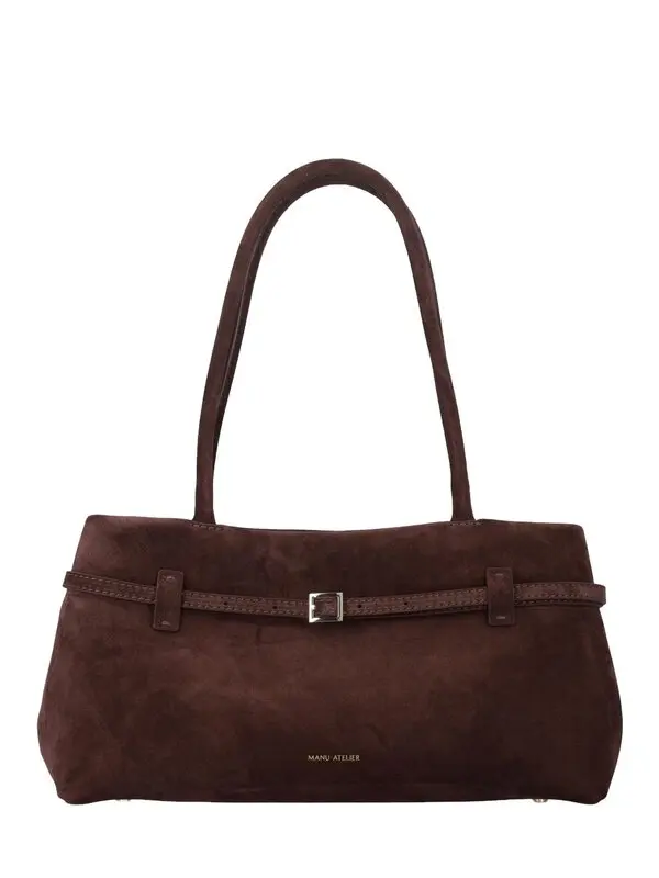 Manu Atelier Suede Handbag - Brown