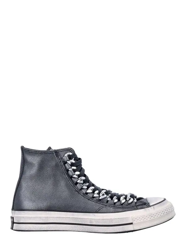 CONVERSE High Top Sneakers With Chain Detailing - Silver