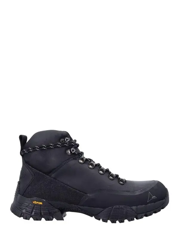 ROA Lace Up Leather Boots - Black
