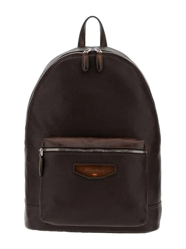 Santoni Leather Backpack - Brown