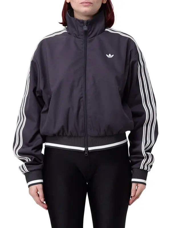ADIDAS ORIGINALS Recycled Polyester Zip Track Top With High Neck - Black