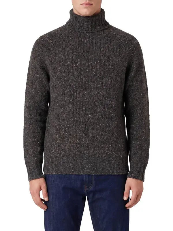 Brunello Cucinelli Slim Fit Roll Neck Jumper In Cashmere And Silk - Black