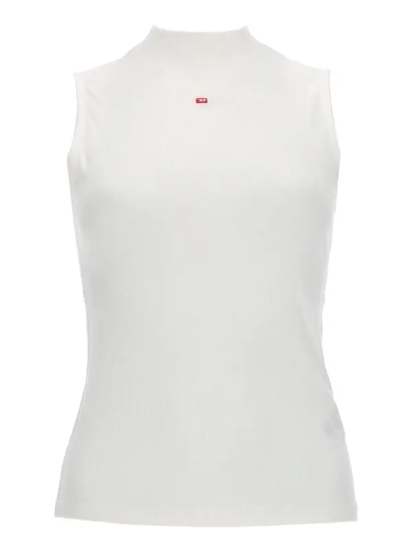 DIESEL® Sleeveless Mock Neck Top - White