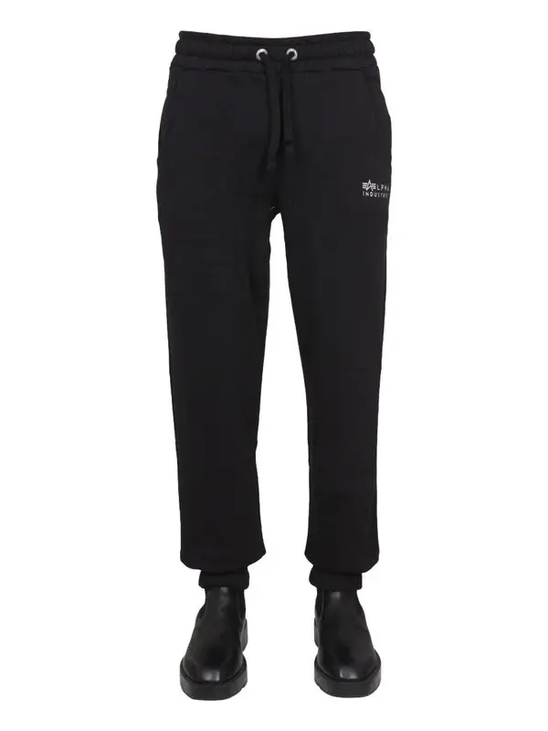 Alpha Industries Logo Detail Drawstring Trousers - Black
