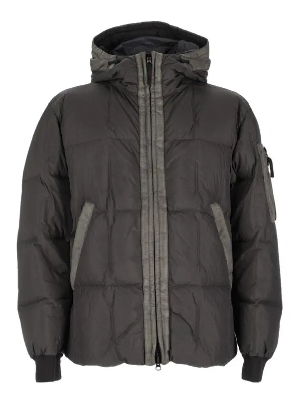 Stone Island Quilted Zip-up Down Jacket - Grey