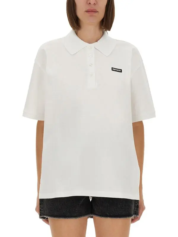 ROTATE BY BIRGER CHRISTENSEN Organic Cotton Polo Shirt - White
