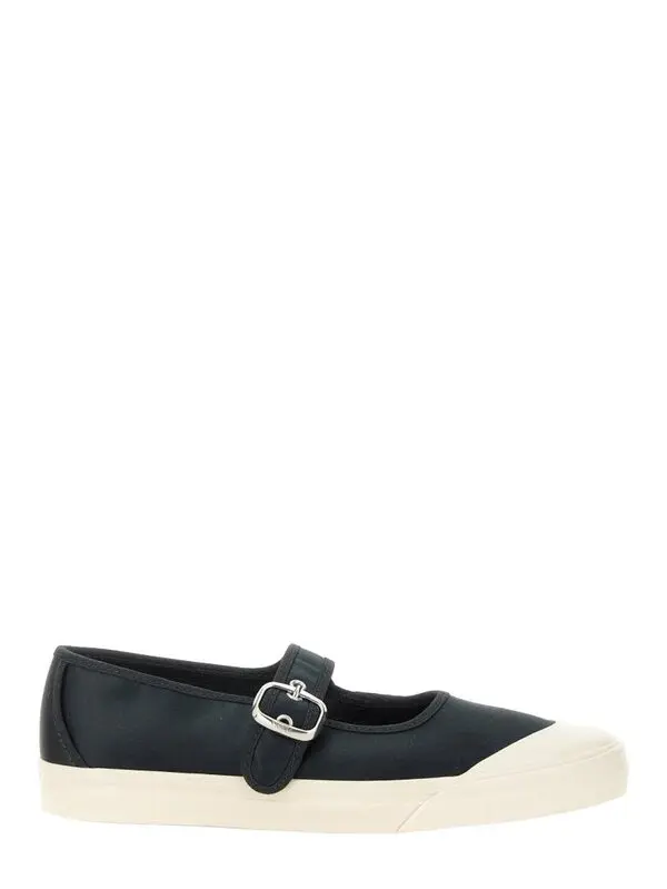 VANS Low Profile Leather Mary Jane Sneakers - Black