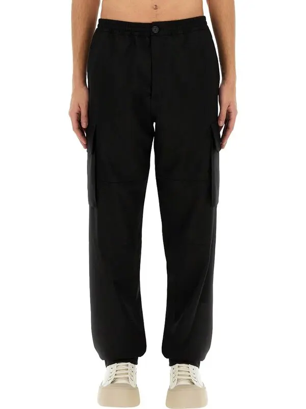 Marni Decorative-stitching Virgin Wool Cargo Trousers - Blue