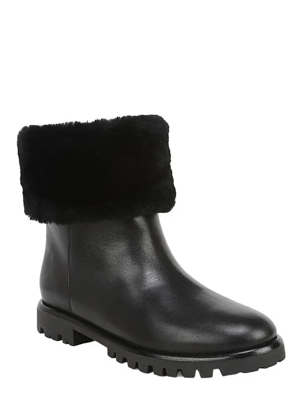 Vince Cameron Shearling Lined Suede Boots - Black Leather
