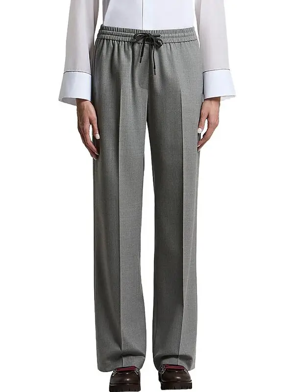 Peserico Wool Blend Flannel Straight Pants - Mercury Grey