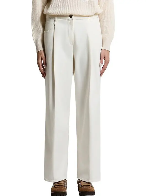 Peserico Cotton Stretch Gabardine Palazzo Pants - Comet White