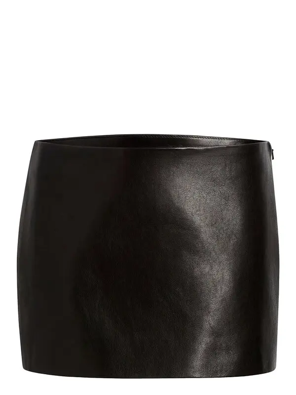 Khaite Jett Leather Mini Skirt - Black