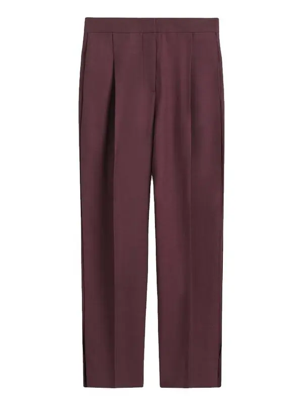 Cos Pleated Panel Straight-leg Wool Blend Trousers - Red