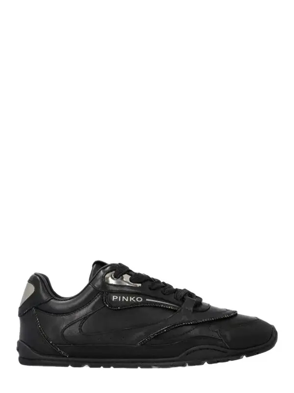 Pinko Logo-print Panelled Sneakers - Black