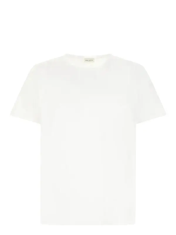 Saint Laurent Cassandre Ribbed T-shirt - White