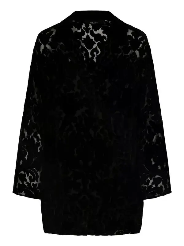 Gucci Floral Devoré Velour Shirt With Detachable Camisole - Black