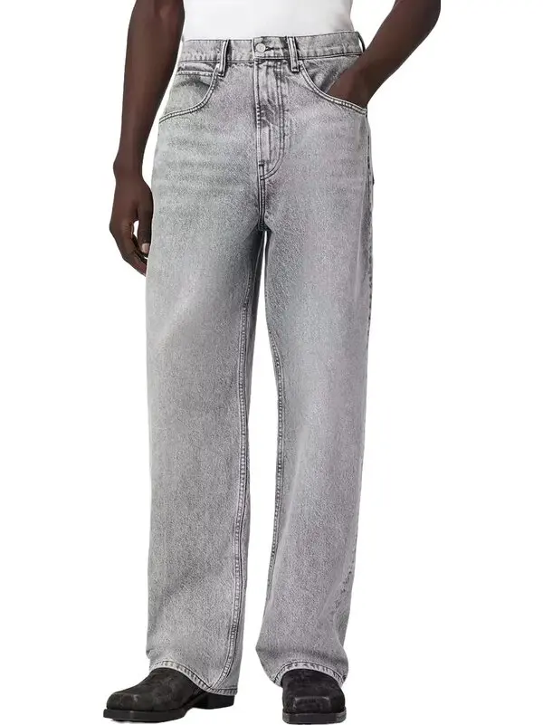 ALLSAINTS Rivet Straight-leg Jeans - Grey