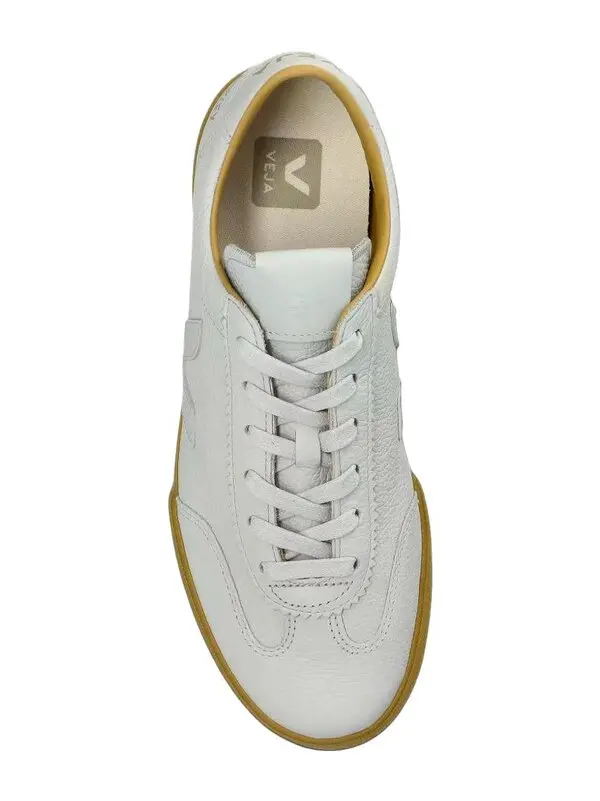 VEJA Organic Leather Logo Patch Sneakers - Grey