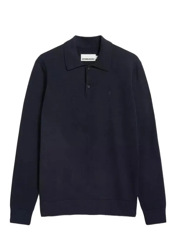 ARMEDANGELS Long-sleeve Polo Shirt - Blue