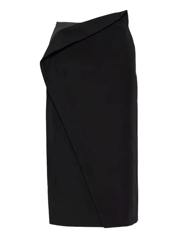 JIL SANDER Asymmetric Layered Detail Skirt - Black