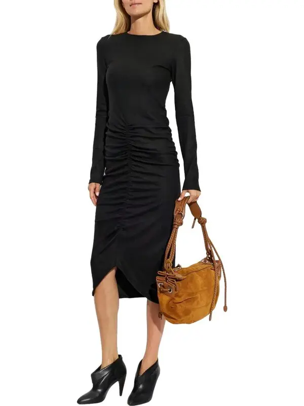 MARANT ETOILE Dylin Ruched Midi Dress - Black