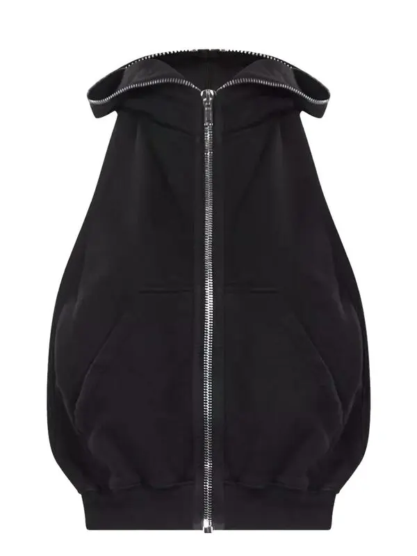 Rick Owens Sleeveless Zip-up Hoodie - Black
