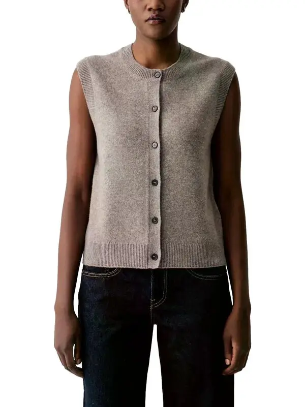 Marc O'polo Ribbed Knit Sleeveless Vest - Grey