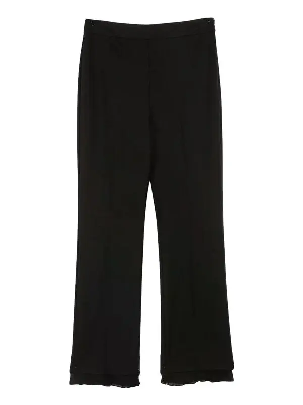 TWINSET Ruffle Trim Trousers - Black