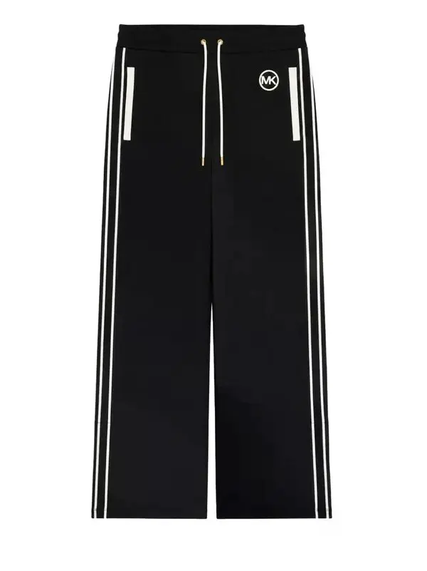 Michael Kors Logo-patch Side-stripe Track Pants - Black