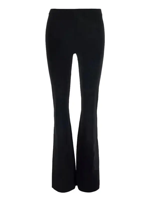 Pinko Ribbed Knit Flared Trousers - Black