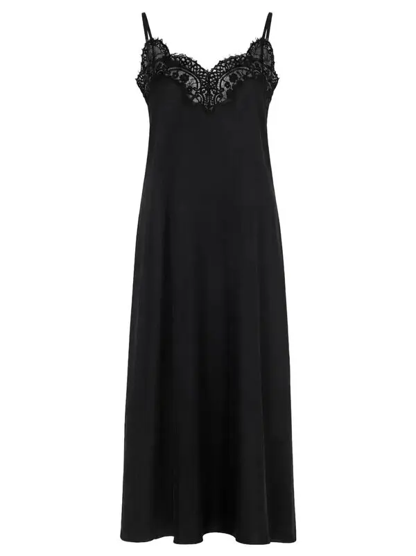 Co Name Lace-trim Silk Slip Dress - Black