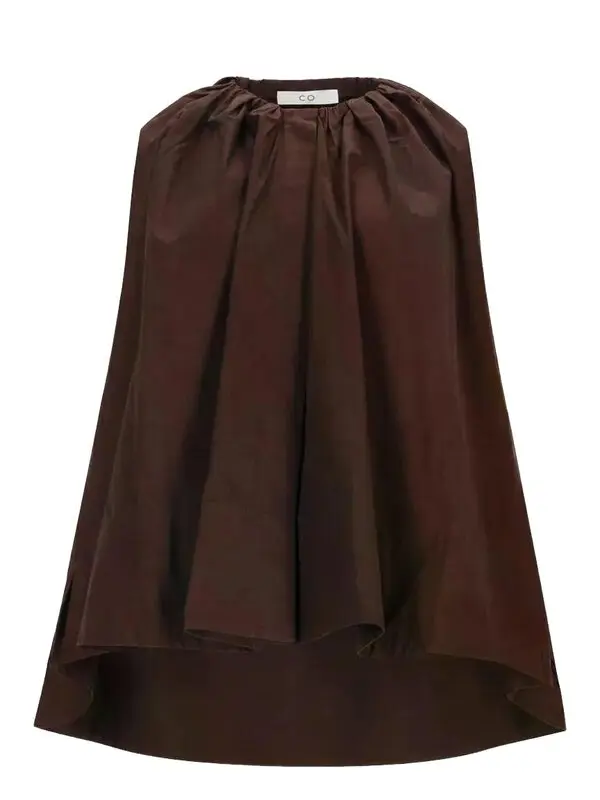 Co Gathered Sleeveless Top - Brown
