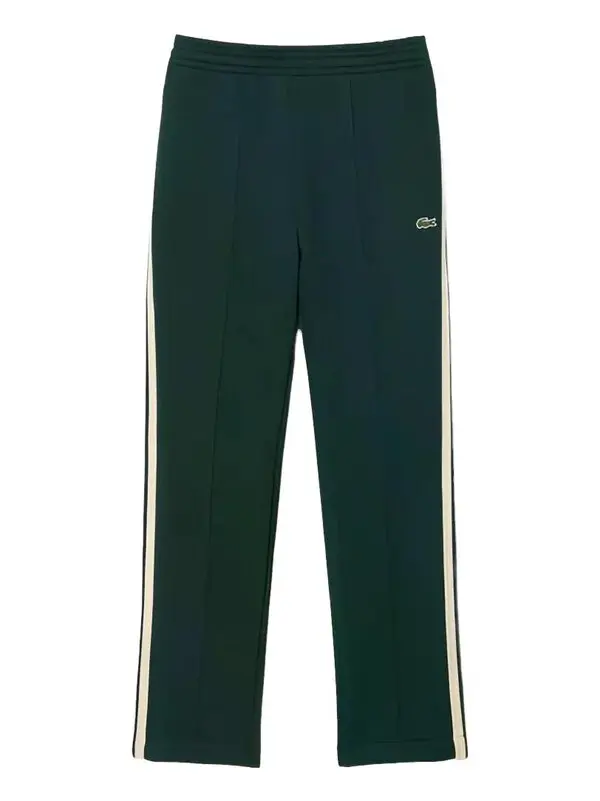 Lacoste Logo-patch Side-stripe Track Pants - Green