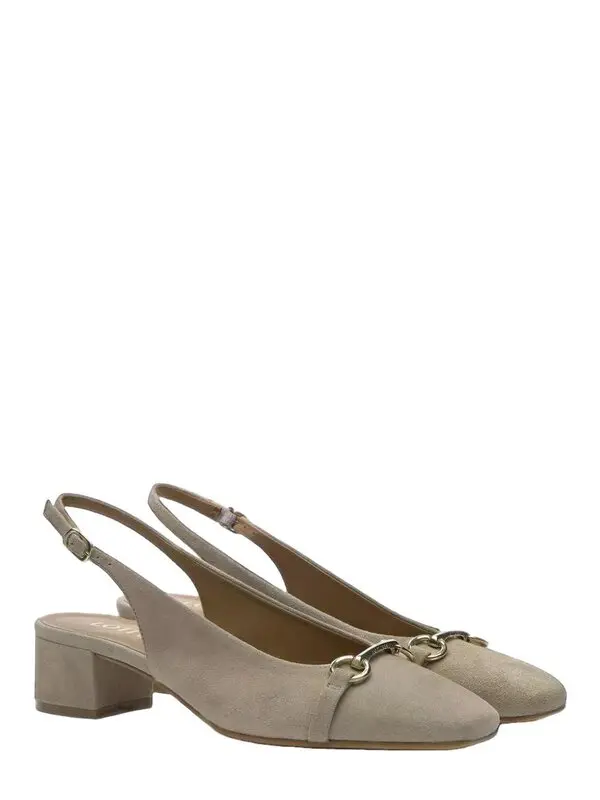 LOTTUSSE Goya Slingback Pumps With Horsebit Detail - Neutrals