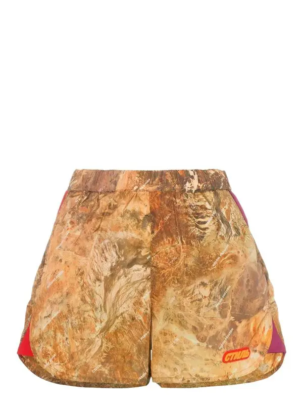 Heron Preston High-waisted Camouflage Print Shorts - Neutrals