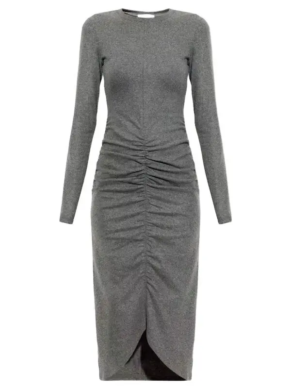 MARANT ETOILE Dylin Ruched Midi Dress - Grey