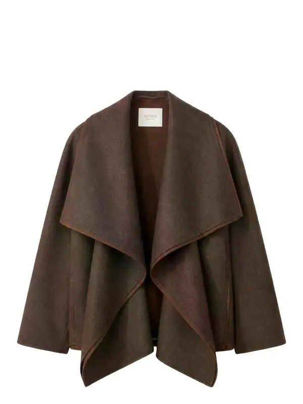 RETORI Retrogi Shawl Collar Wool Coat - Brown