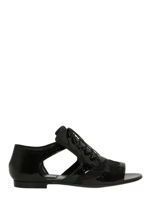 Givenchy Lace-up Cut-out Sandals - Black