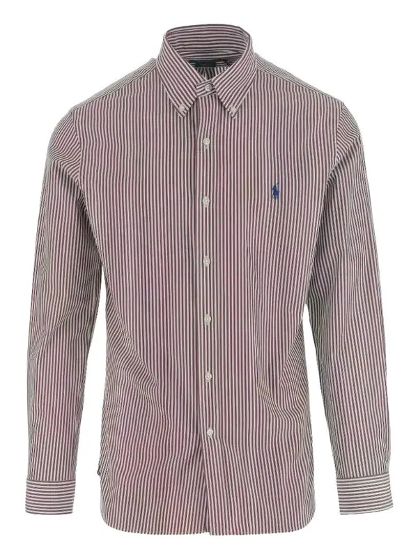 Polo Ralph Lauren Custom Fit Striped Stretch Poplin Shirt - Red