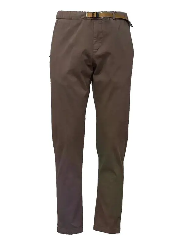 WHITE SAND Belted Gabardine Trousers - Brown