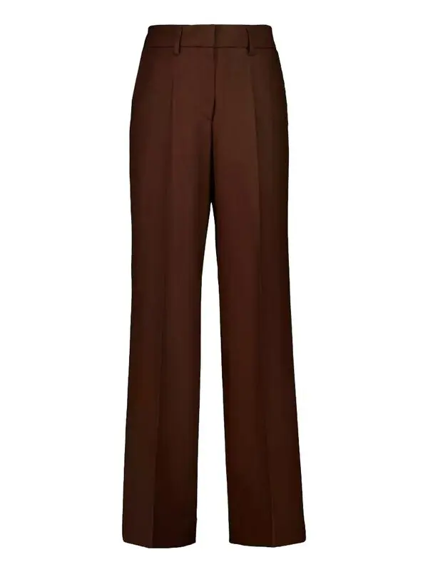 PAULA Dominique Wide-leg Tailored Trousers - Brown